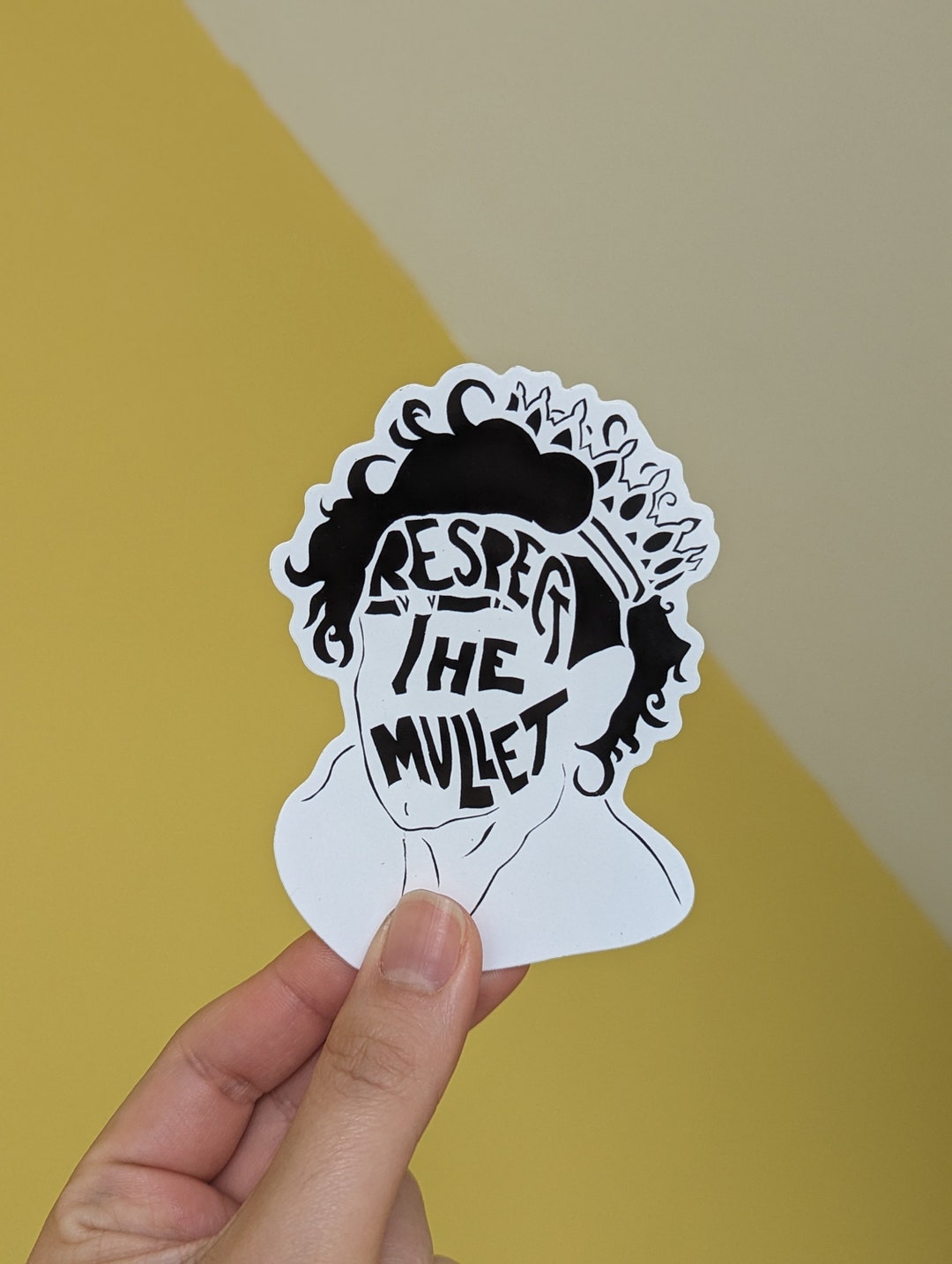 Respect the Mullet Sticker Handmade Papercut Sticker Accessory - Etsy