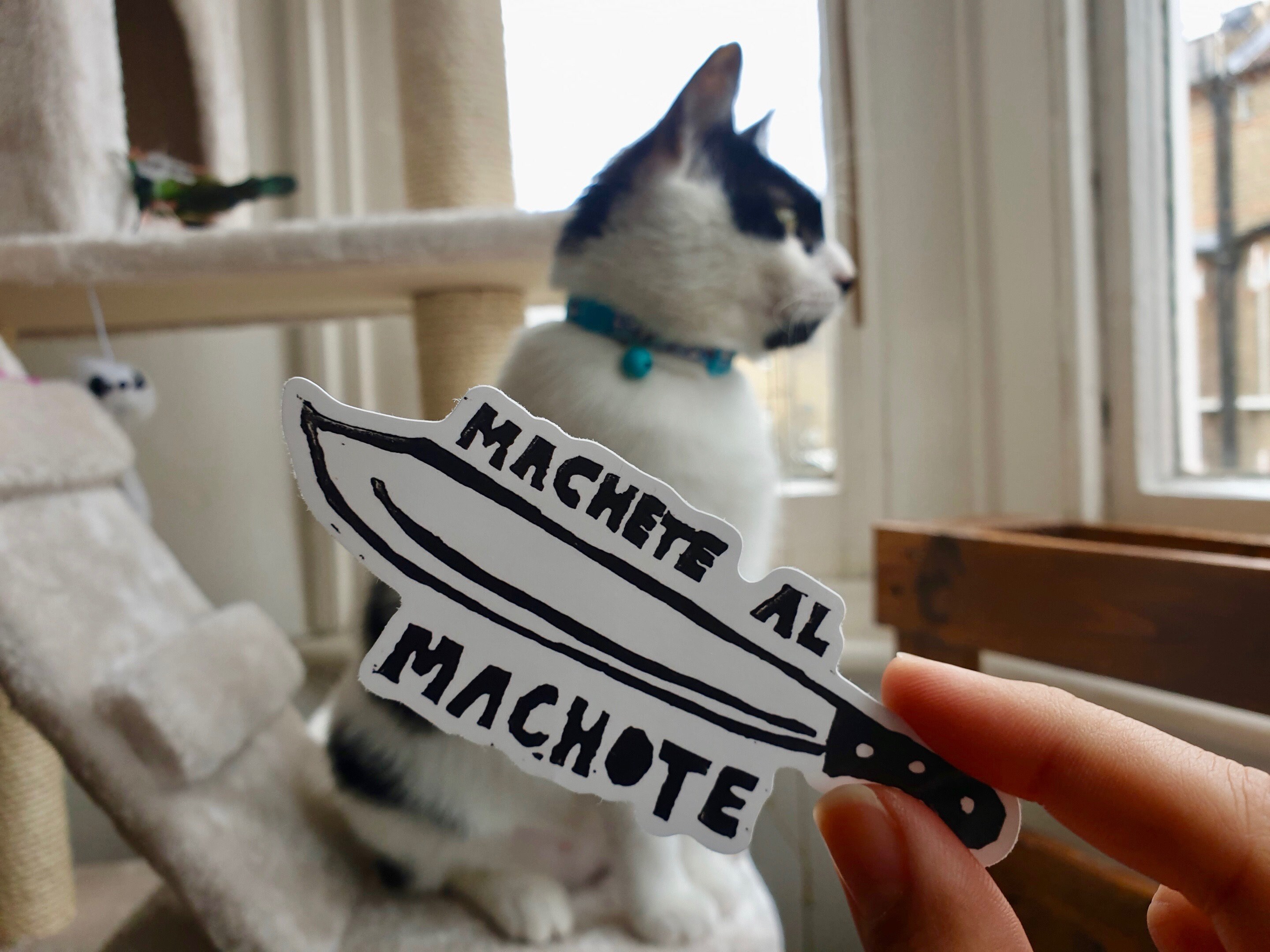 Machete Al Machote Handmade Lino Print Sticker Accessory | Etsy