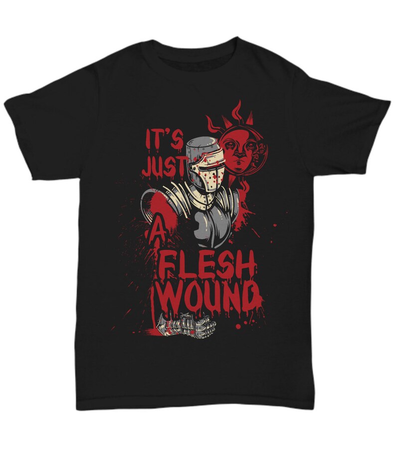 It's Just A Flesh Wound - Armless Knight - Black Unisex T-shirt - Movie ...