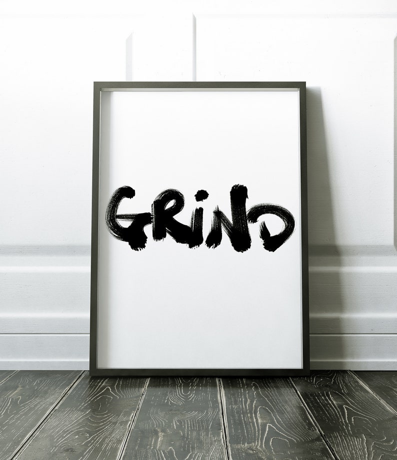 GRIND Motivational Wall Art Inspirational Wall Art - Etsy