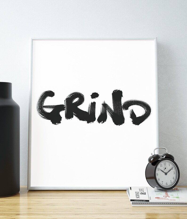 GRIND Motivational Wall Art Inspirational Wall Art - Etsy