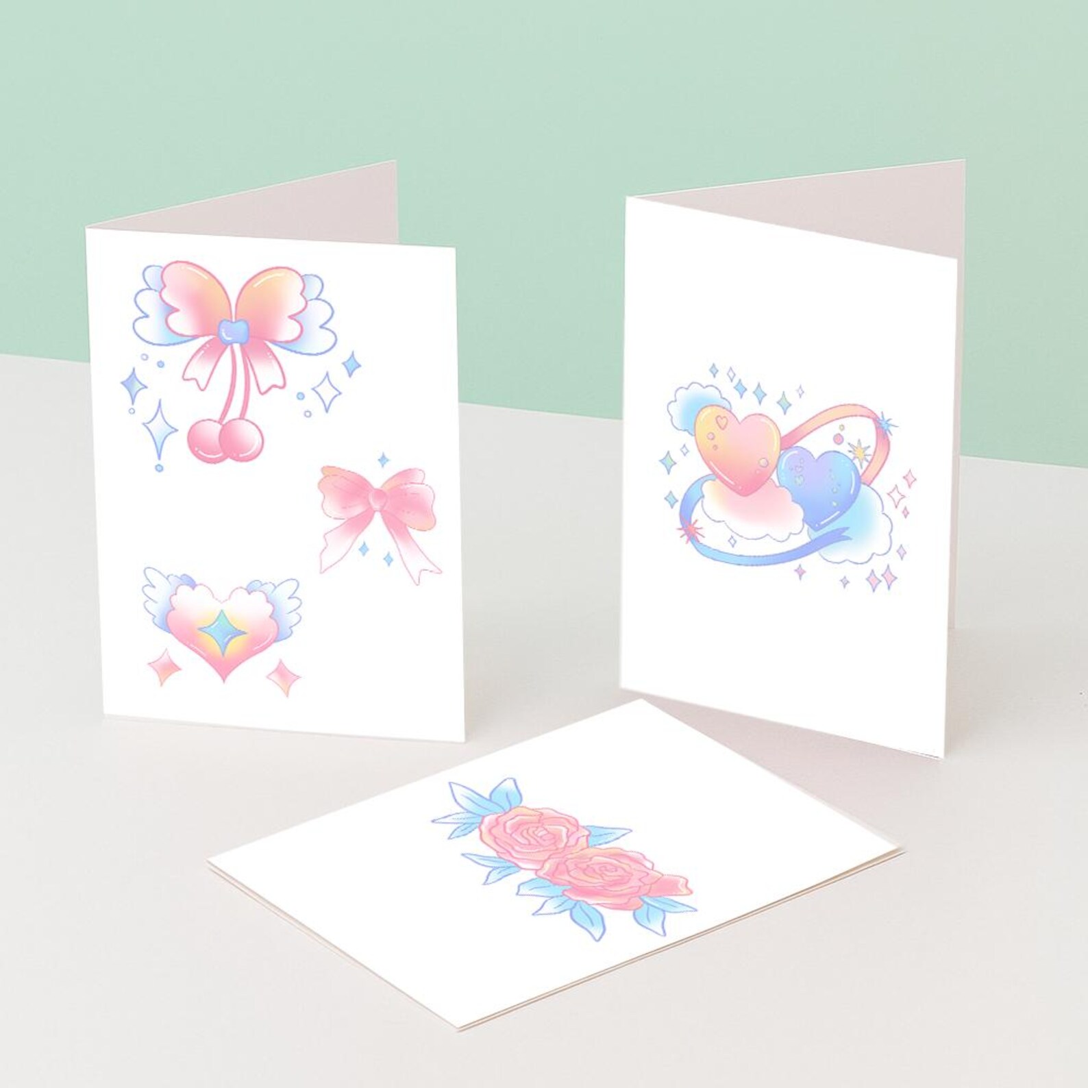 Pastel Kawaii Y2K Clipart Cute Love Hearts, Wings, Bows, Magical Girl ...