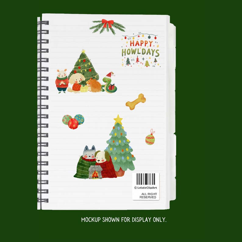Christmas Pet Clipart Bundle Cute Dog Cat Rabbit Snake Bird Hamster PNG ...