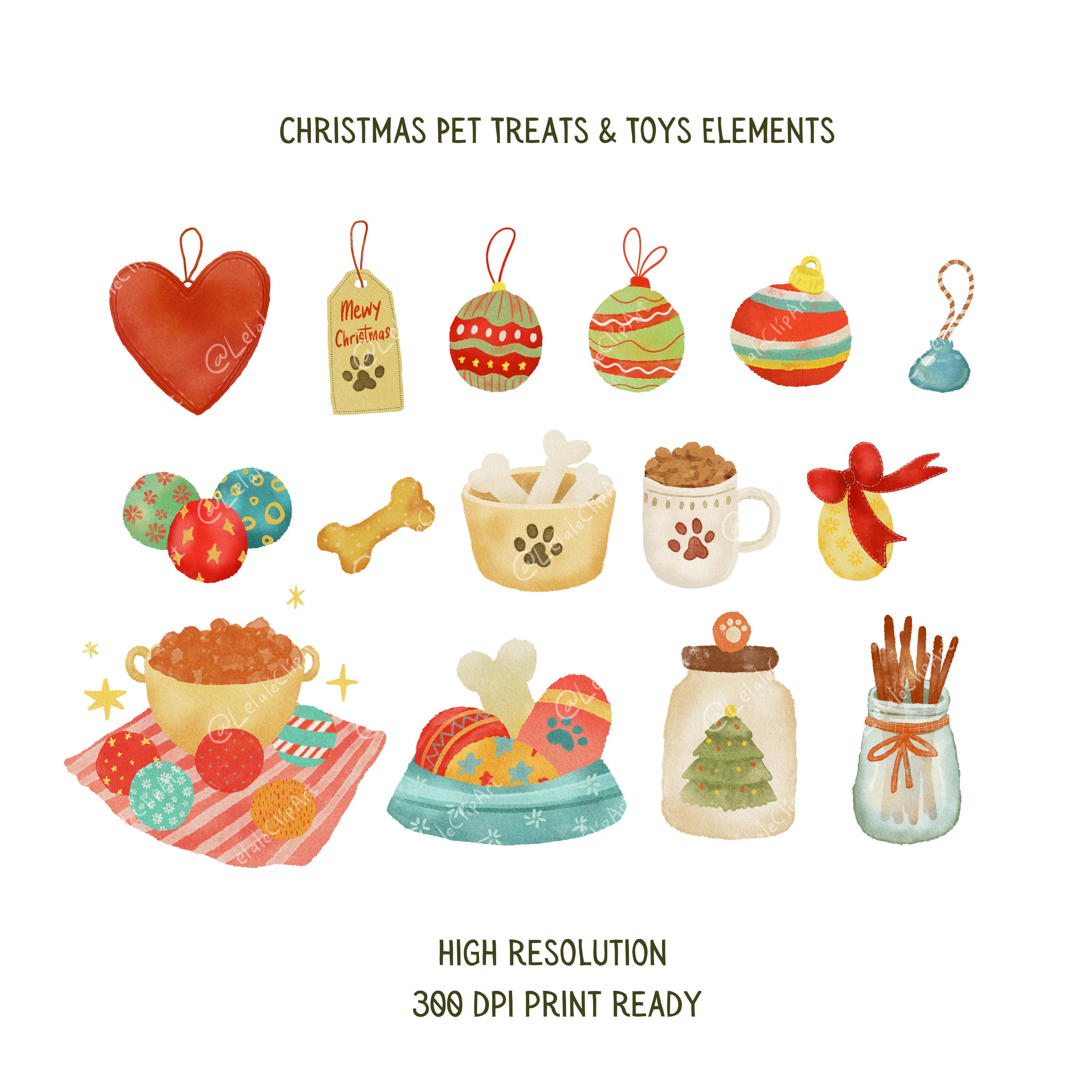Christmas Pet Clipart Bundle Cute Dog Cat Rabbit Snake Bird Hamster PNG ...