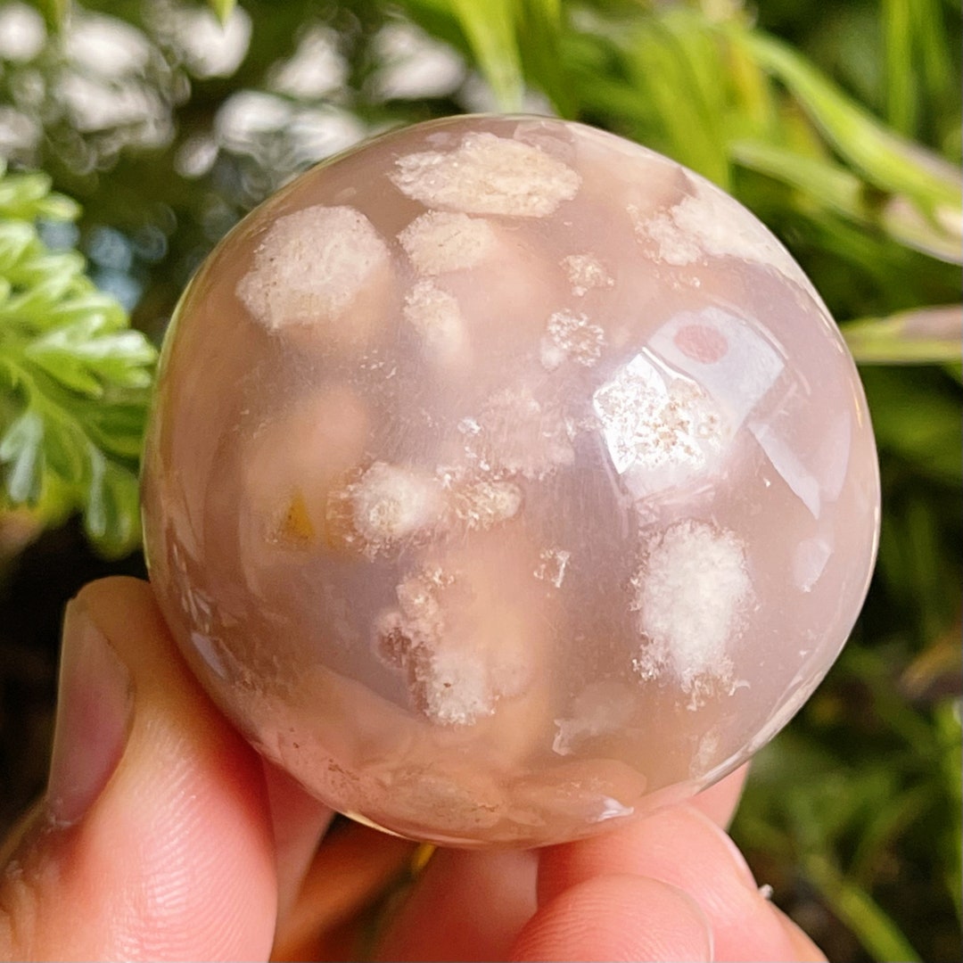 Cherry Blossom Agate Ball High Quality/natural Snowflake Cherry Blossom ...