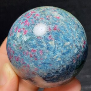 RARE Natural Red-blue-green Crystal and Ruby Symbiotic Crystal Ball ...