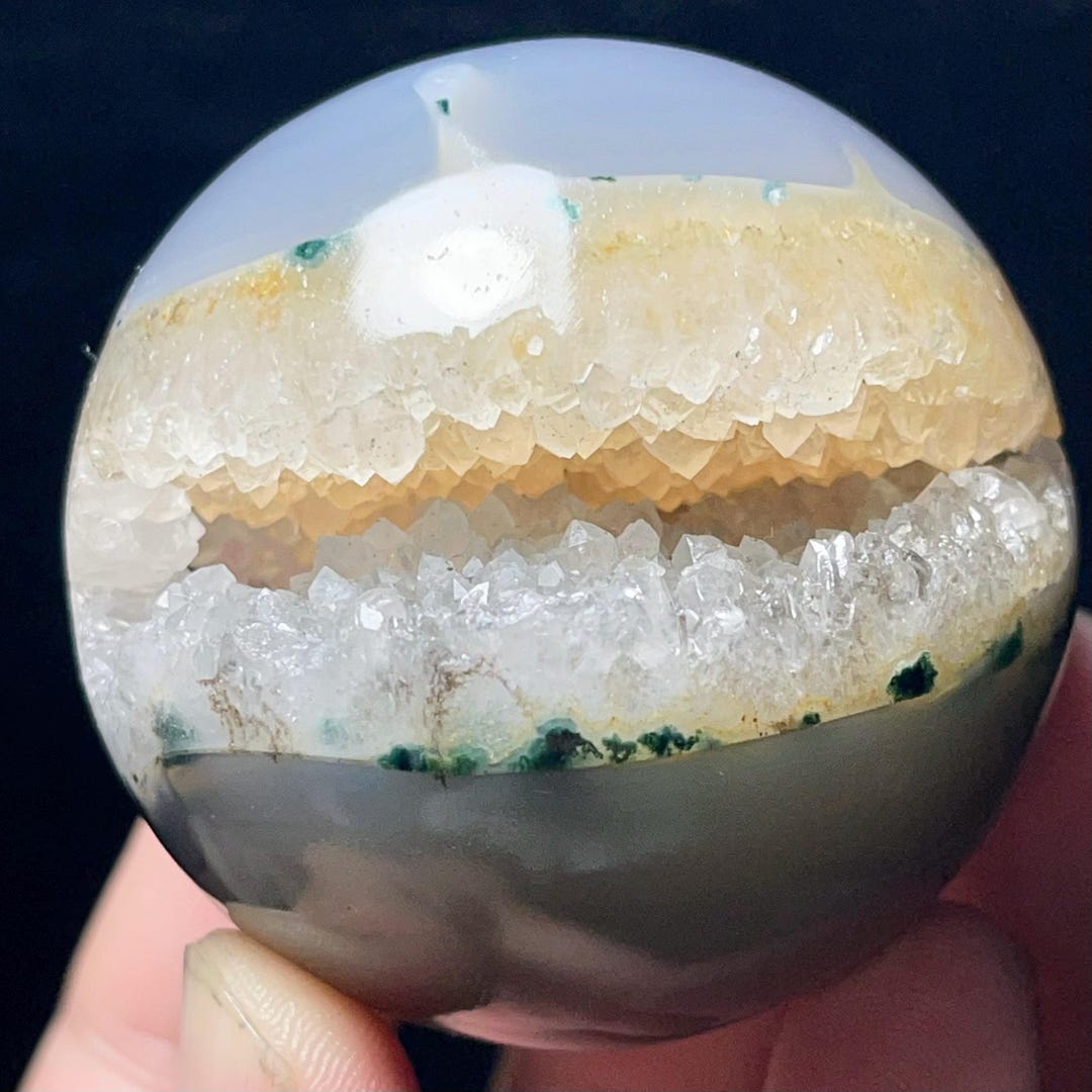 Natural Agate Cave Crystal Cave Sphere Reiki Chakra Healing L7324 - Etsy