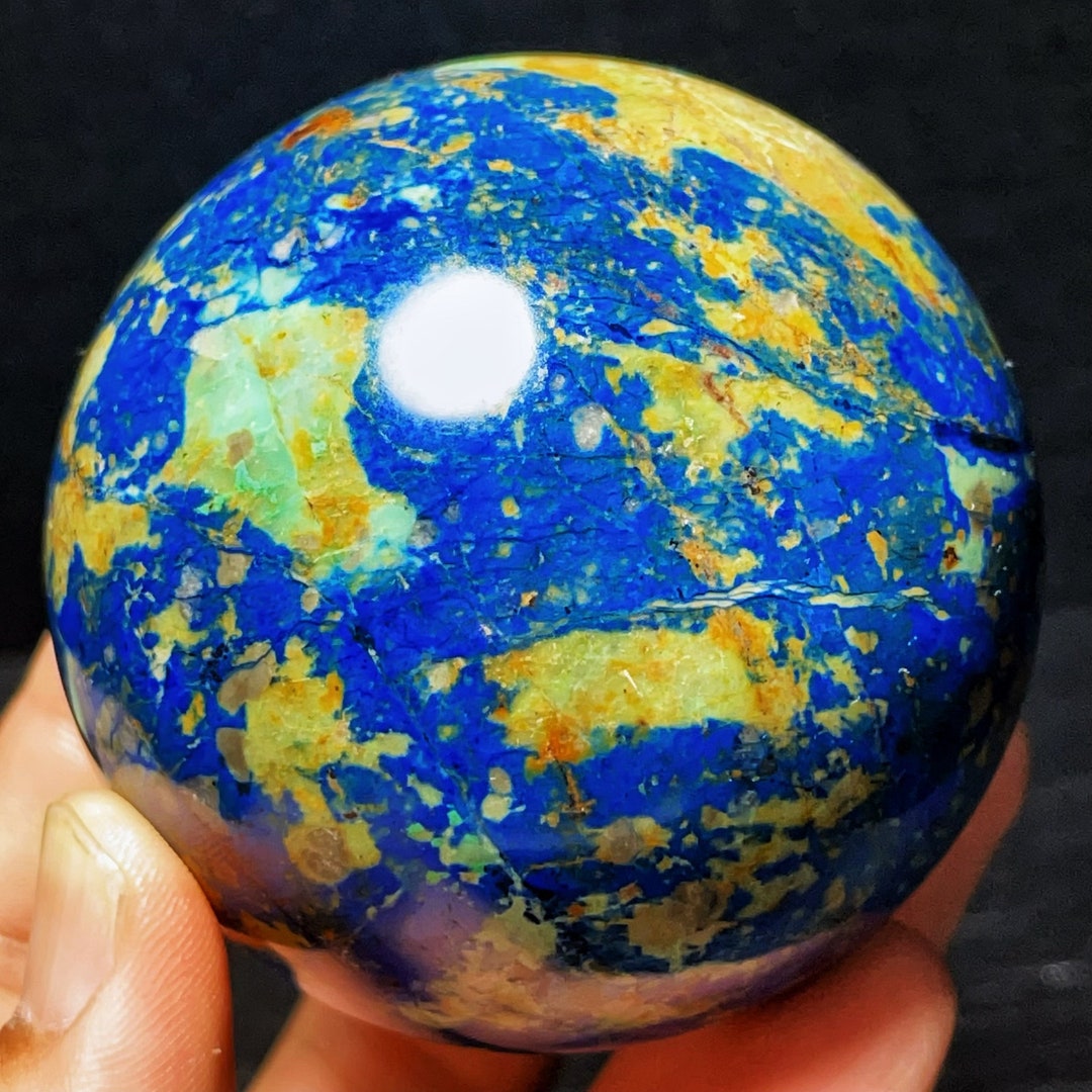 RARE Natural Polished Phoenix Azurite Ball Healing /chakra/reiki ...