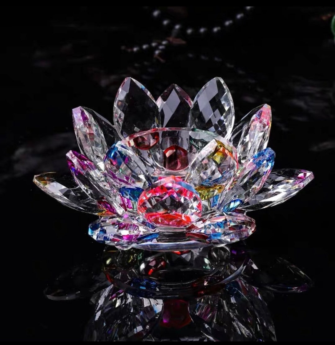 Crystal Flower Sparkle Crystal Lotus Flower Feng Shui Hocrystal Floweme ...