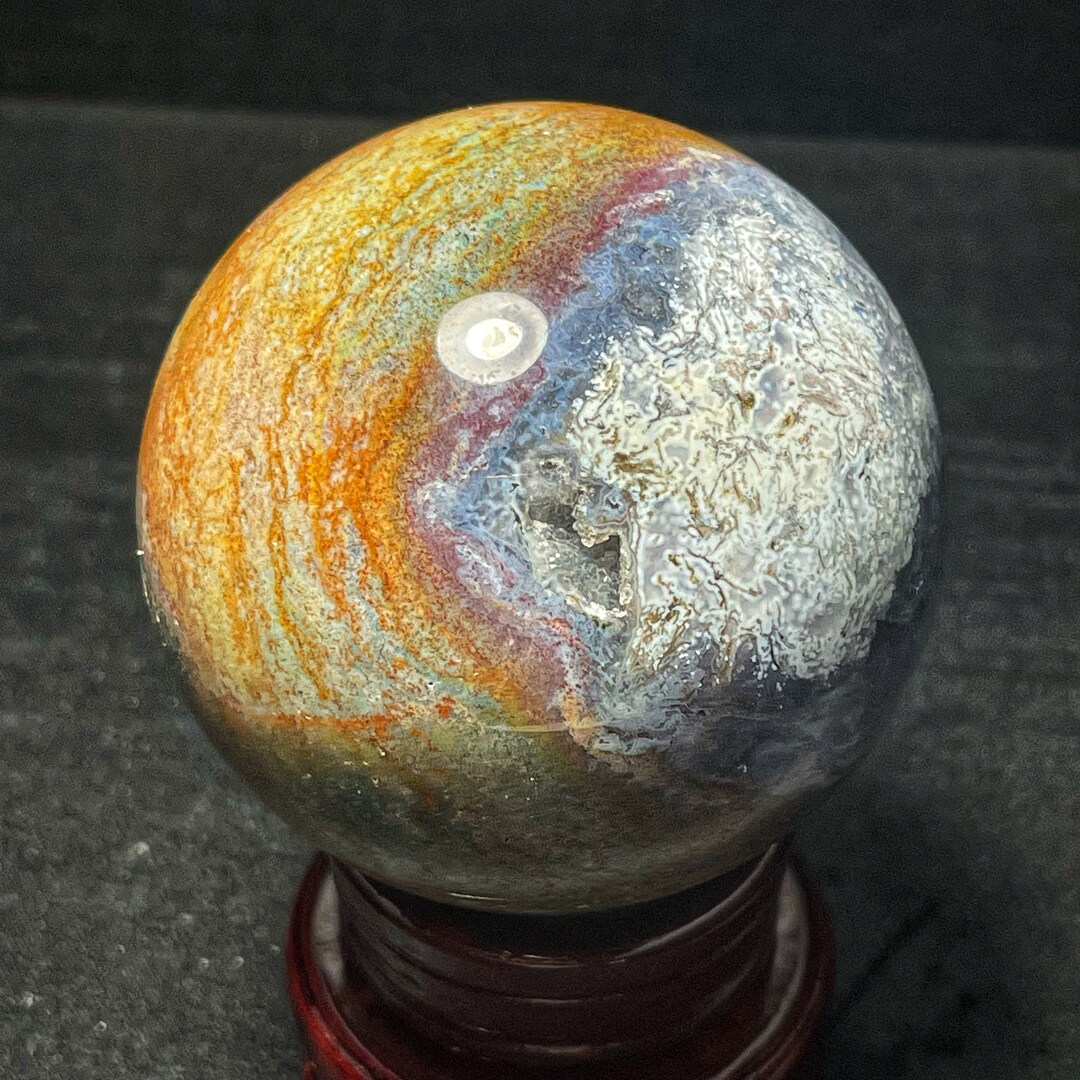 Natural Ocean Jasper Ball / Fruit Jsaper/green Jasper/ Red Jasper ...