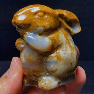 Natural Hand Carved Agate Rabbit /crystal Carving,reiki Healing,crystal ...