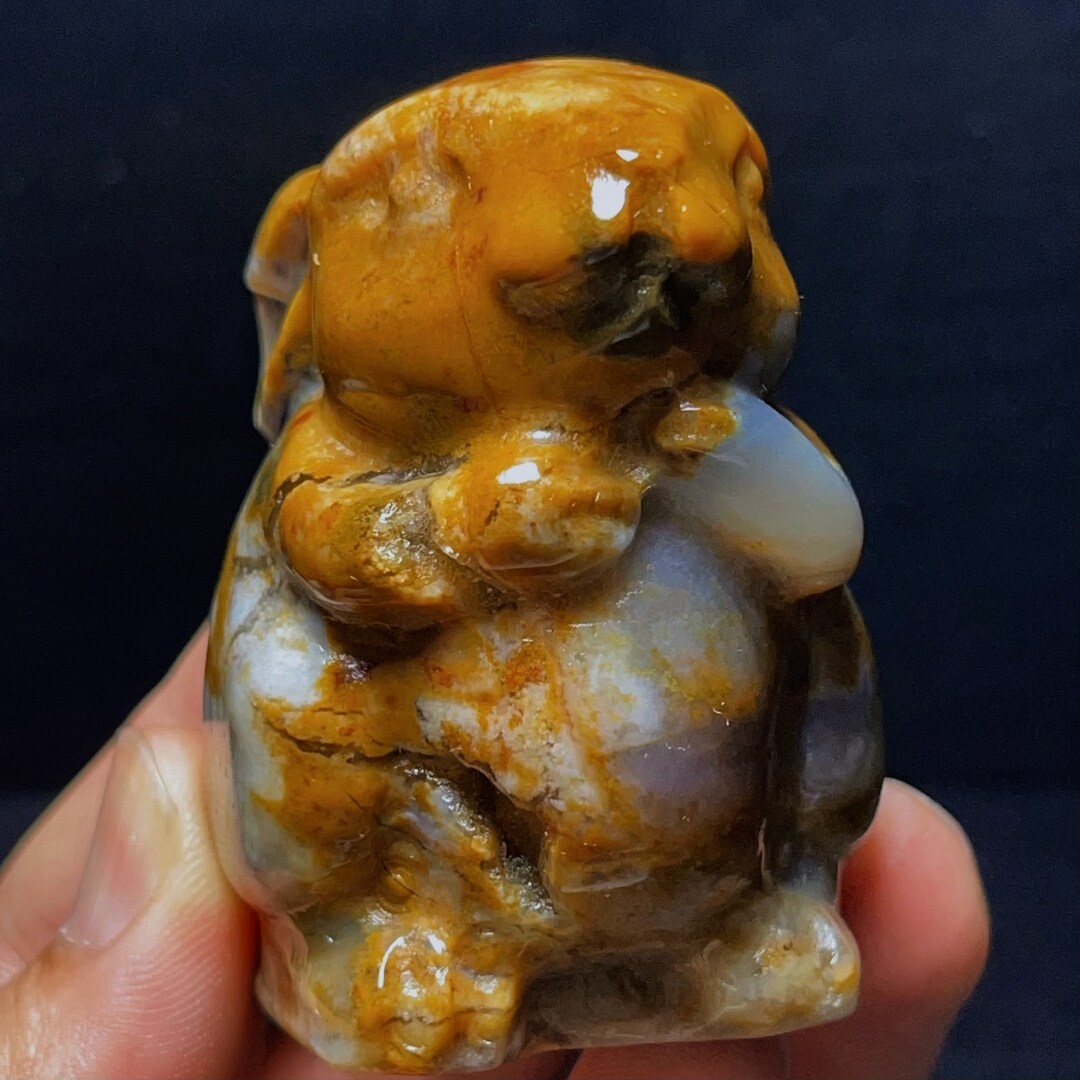 Hand Carved Agate Rabbit: Crystal Healing Home Decor (60x49x43mm) - Etsy