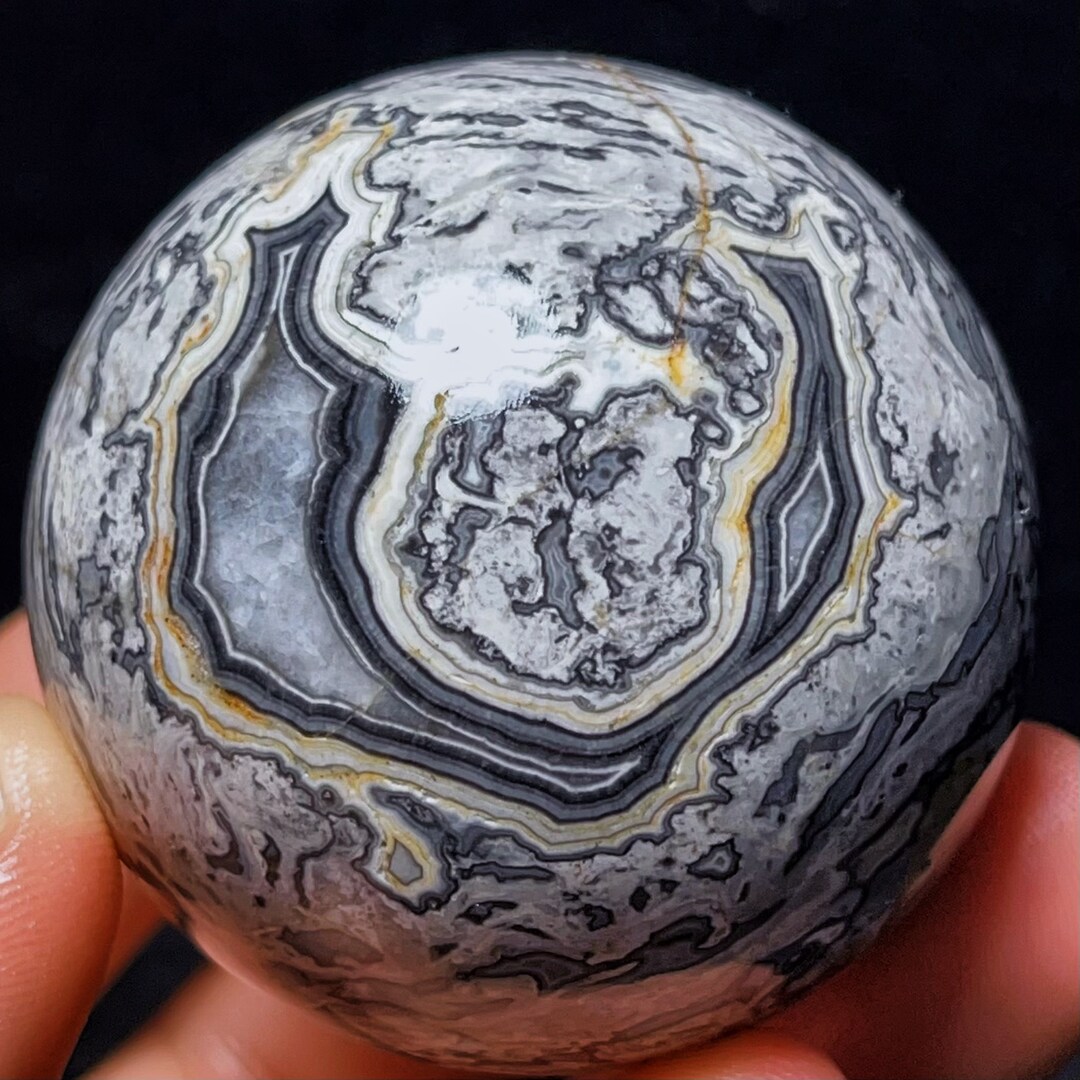 Polished Banded Agate Sphere: Natural Mexico Crystal Ball, 53mm - Etsy