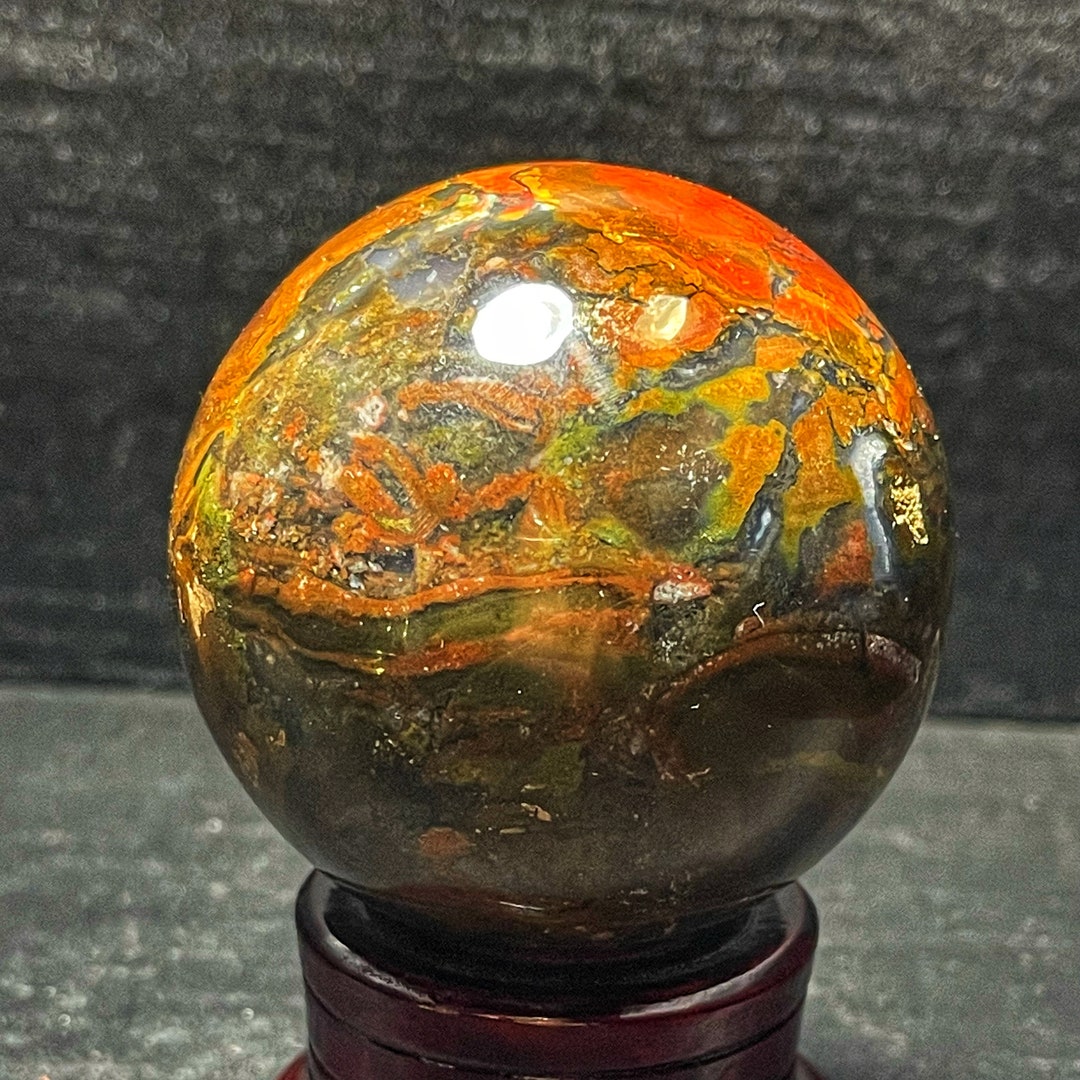 Ocean Jasper Ball / Fruit Jsaper/green Jasper/ Red Jasper Polychrome - Etsy