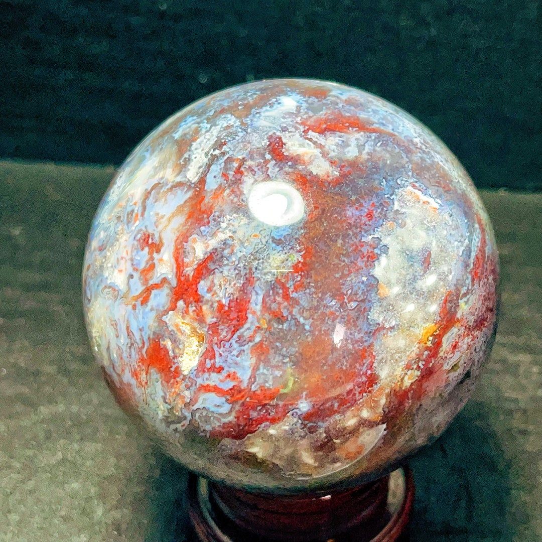 Natural Ocean Jasper Ball / Fruit Jsaper/green Jasper/ Red Jasper ...