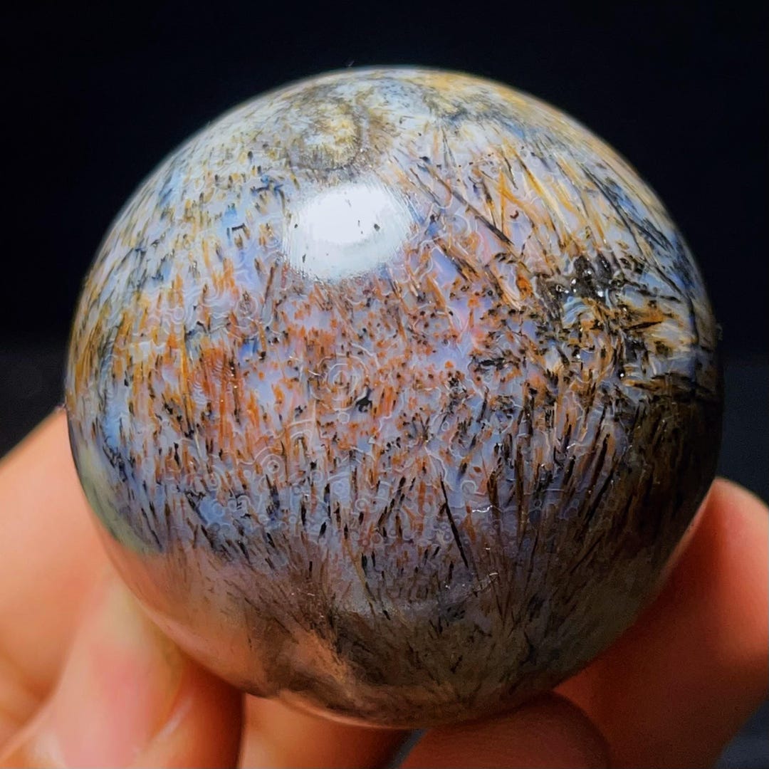 Natural Thousand Layer Ghost Crystal Ball: Striped Rhodolite Sphere - Etsy