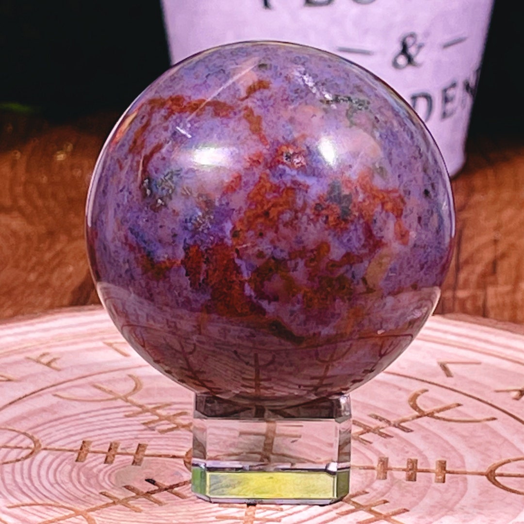 Ocean Jasper Ball / Fruit Jsaper/green Jasper/ Red Jasper Crystal Ball ...