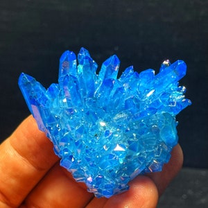 Blue Rainbow Titanium Quartz Cluster,crystal Point,quartz Vug,mineral ...