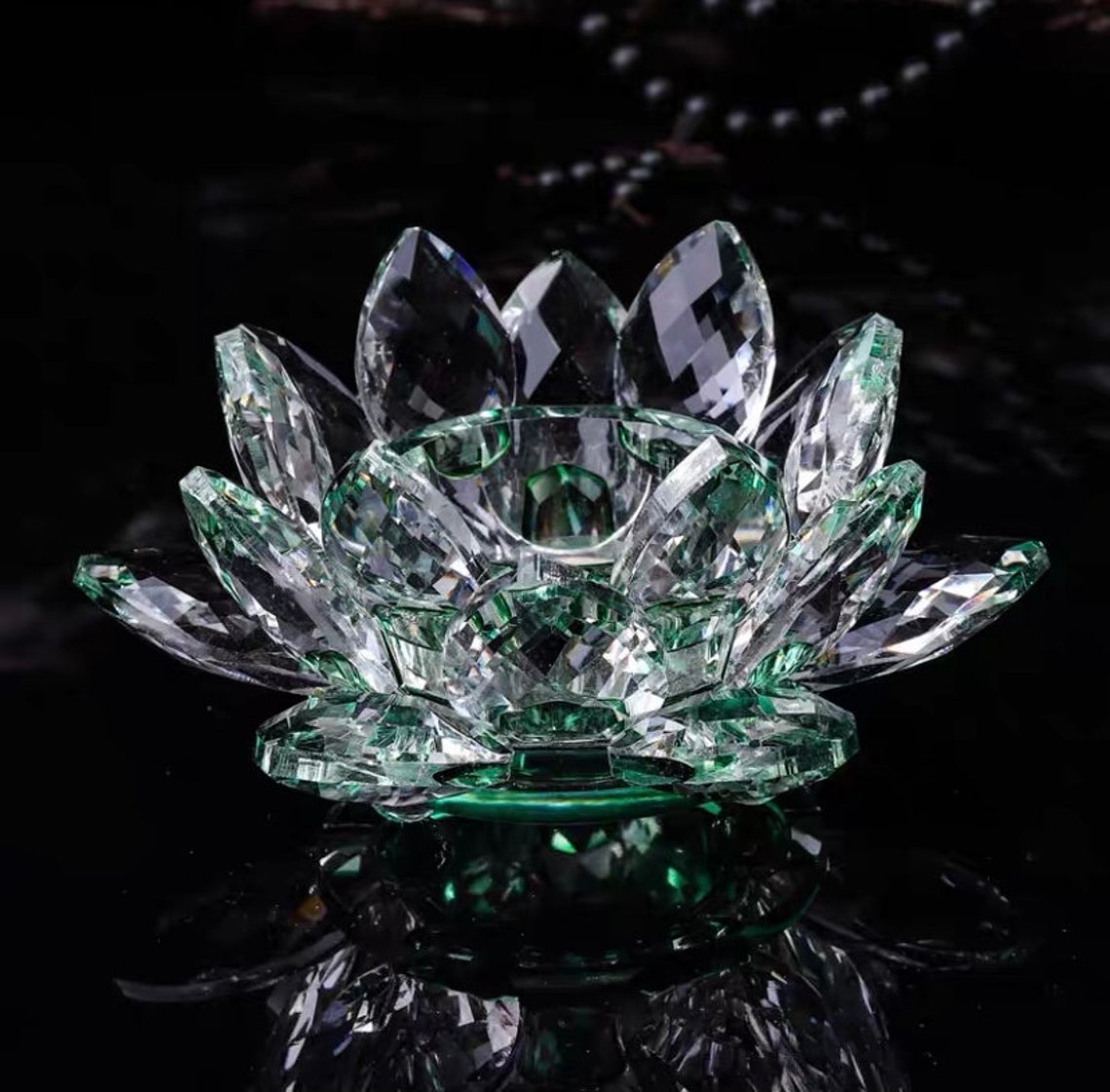 Crystal Flower Sparkle Crystal Lotus Flower Feng Shui | Etsy