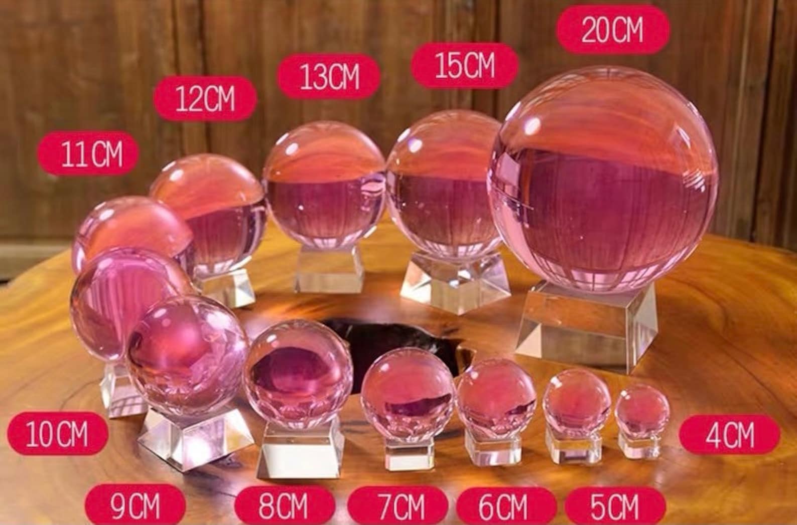 Crystal Ball Pink Crystal Ball Glass Gaze Crystal Ball | Etsy