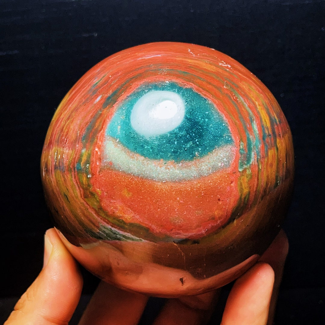 Natural Ocean Jasper Ball / Fruit Jsaper/green Jasper/ Red Jasper ...