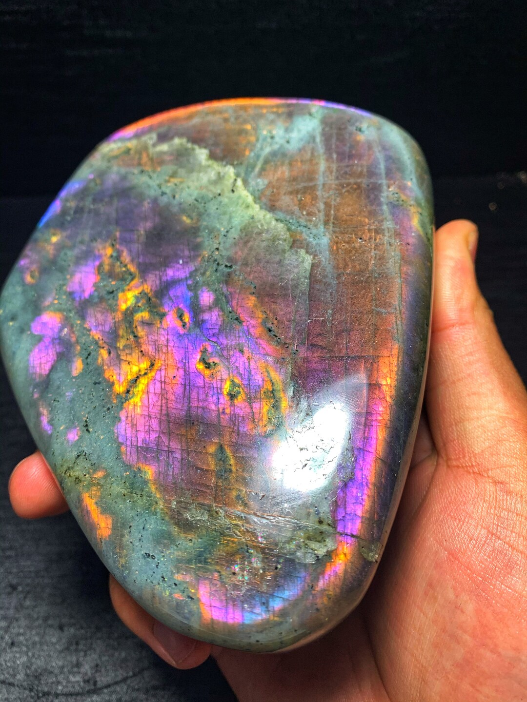 Natural Labradorite ,purple Flash,mineral Samples,reiki Heal,crystal ...