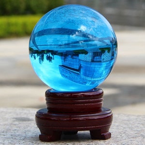 Crystal Ball, Blue Crystal Ball Glass Gaze Crystal Ball Divination ...