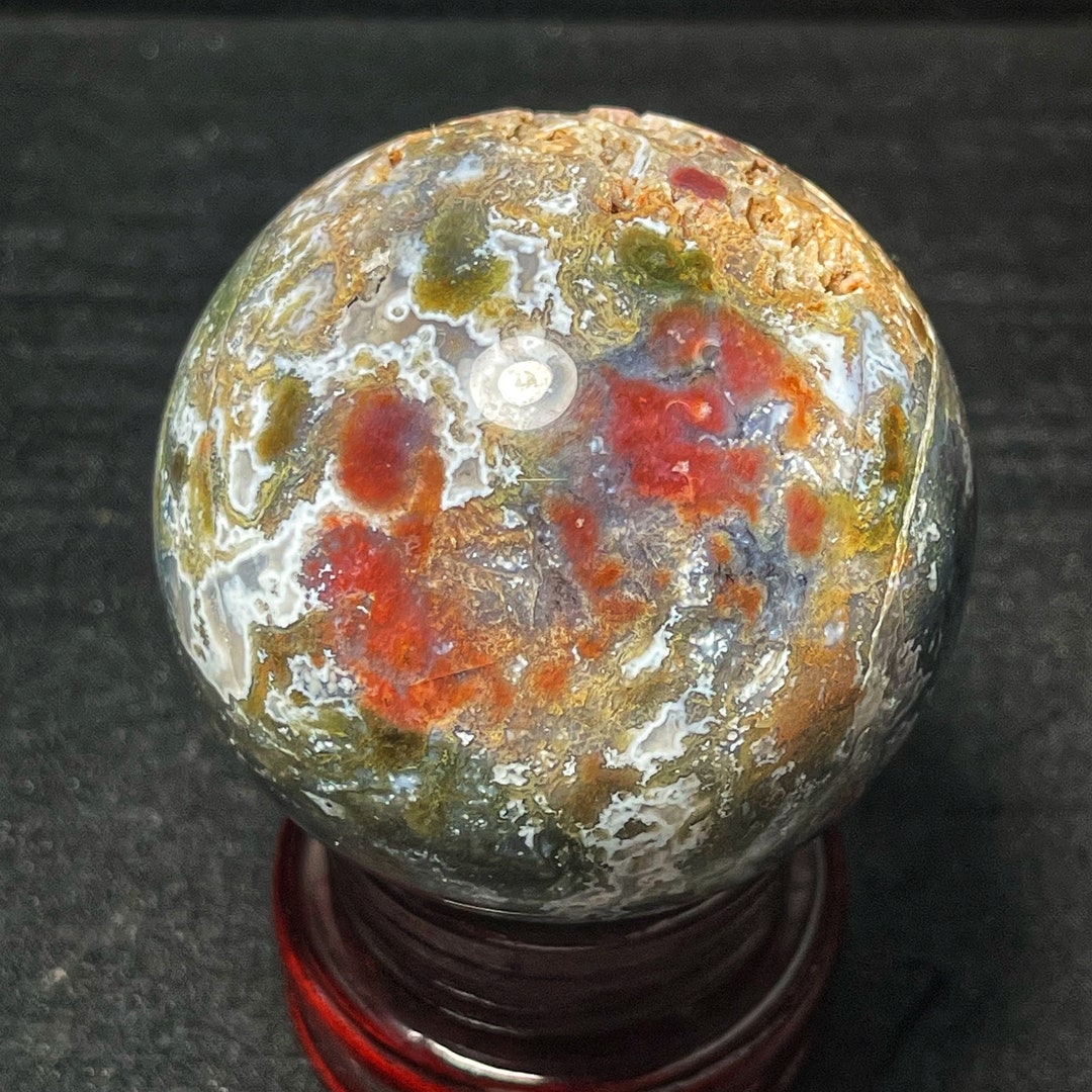 Natural Ocean Jasper Ball / Fruit Jsaper/green Jasper/ Red Jasper ...