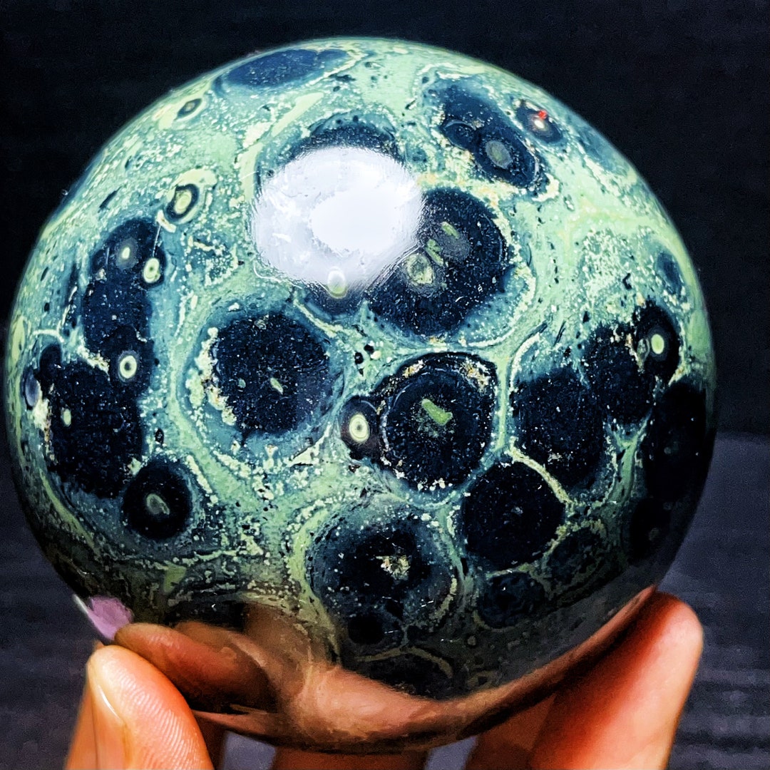 Atural Peacock Stone Sphere Peacock Stone Crystal Ball Powerful Chakra ...