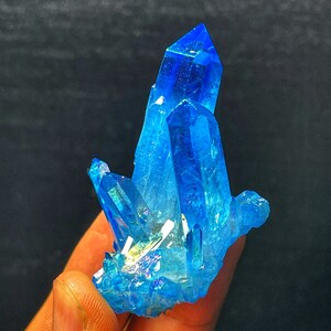 Blue Rainbow Titanium Quartz Cluster,crystal Point,quartz Vug,mineral ...