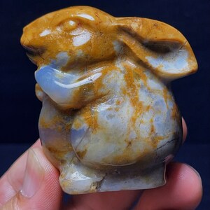 Natural Hand Carved Agate Rabbit /crystal Carving,reiki Healing,crystal ...