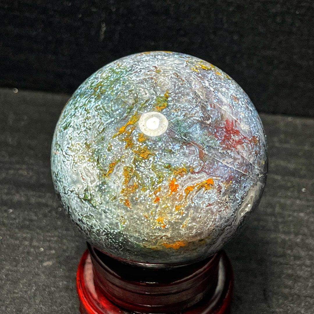 Natural Ocean Jasper Ball / Fruit Jsaper/green Jasper/ Red Jasper ...