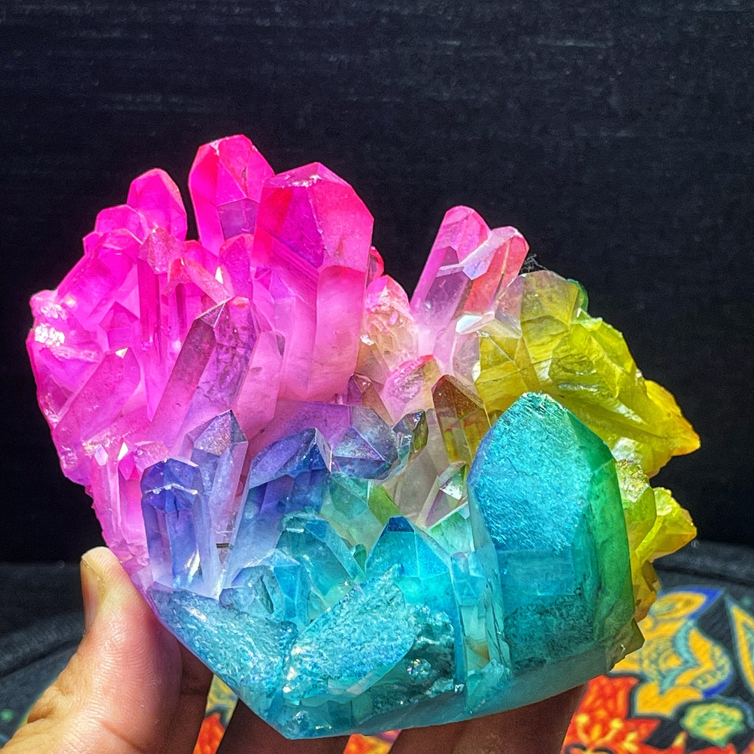 Water Crystal Cluster Cluster /electroplated Double Color Crystal ...