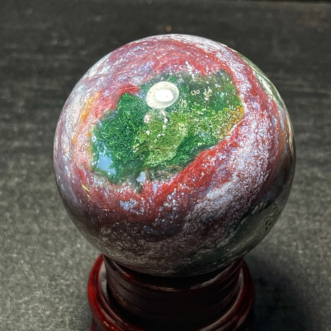 Natural Ocean Jasper Ball Aquatic Agate Ball / Aquatic AGATE / Crystal ...