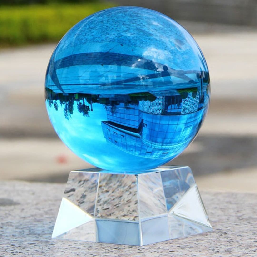 Crystal Ball, Blue Crystal Ball Glass Gaze Crystal Ball Divination ...