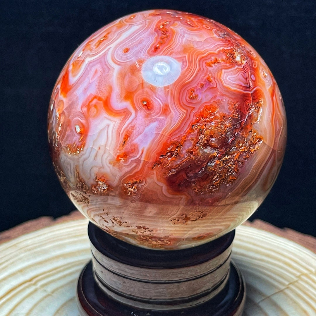 Sardonyx Palm Stone Sphere Red Agate Ball/sardonyx Palm Stone / Agate ...
