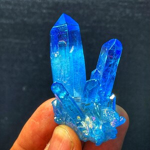 Blue Rainbow Titanium Quartz Cluster,crystal Point,quartz Vug,mineral ...