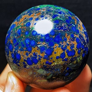 RARE Natural Polished Phoenix Blue Gold Agate Crystal Ball Healing ...