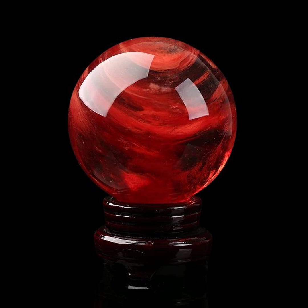 Red Quartz Crystal Ball: Handmade Energy Healing Sphere - Etsy