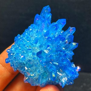 Blue Rainbow Titanium Quartz Cluster,crystal Point,quartz Vug,mineral ...