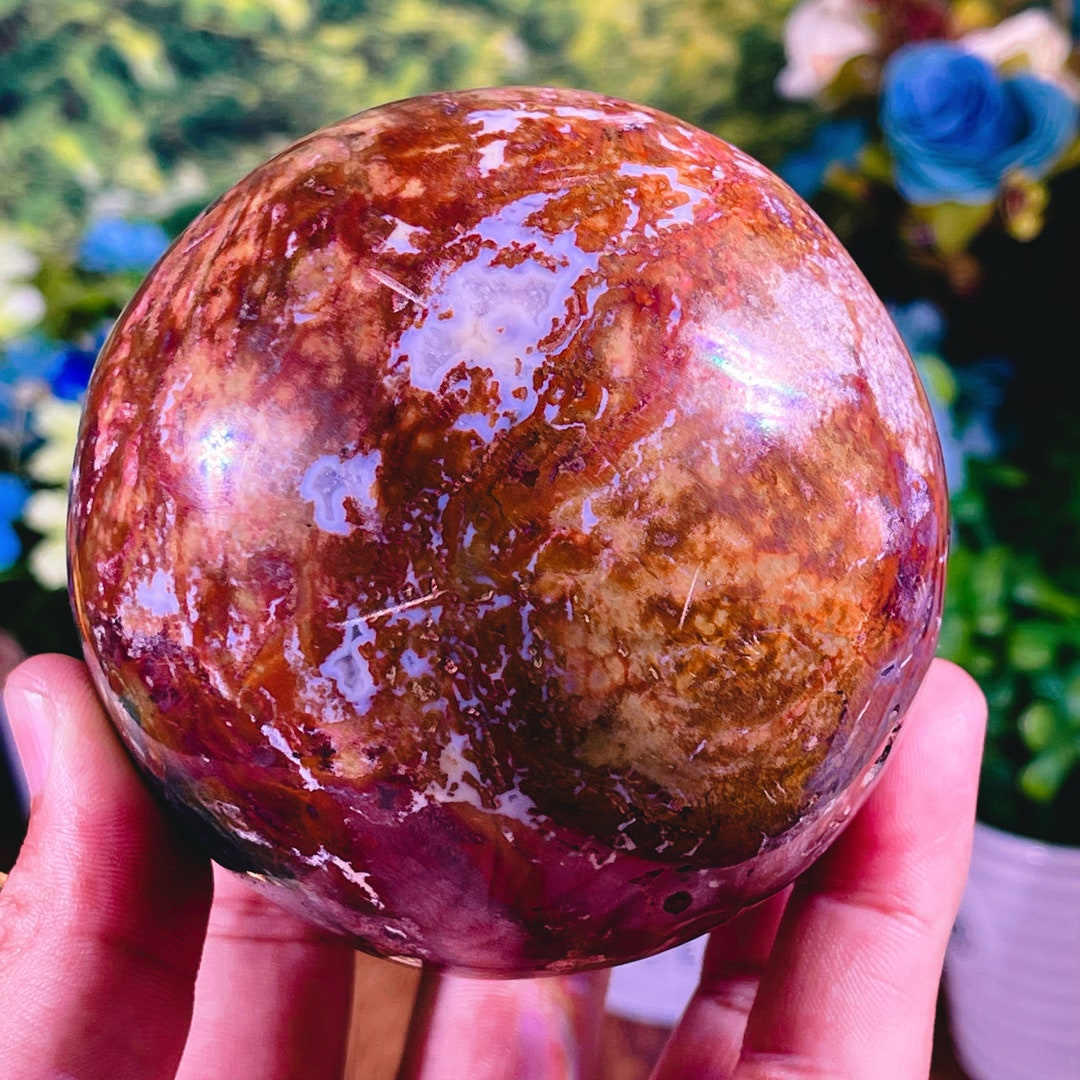 Ocean Jasper Ball / Fruit Jsaper/green Jasper/ Red Jasper Crystal Ball ...