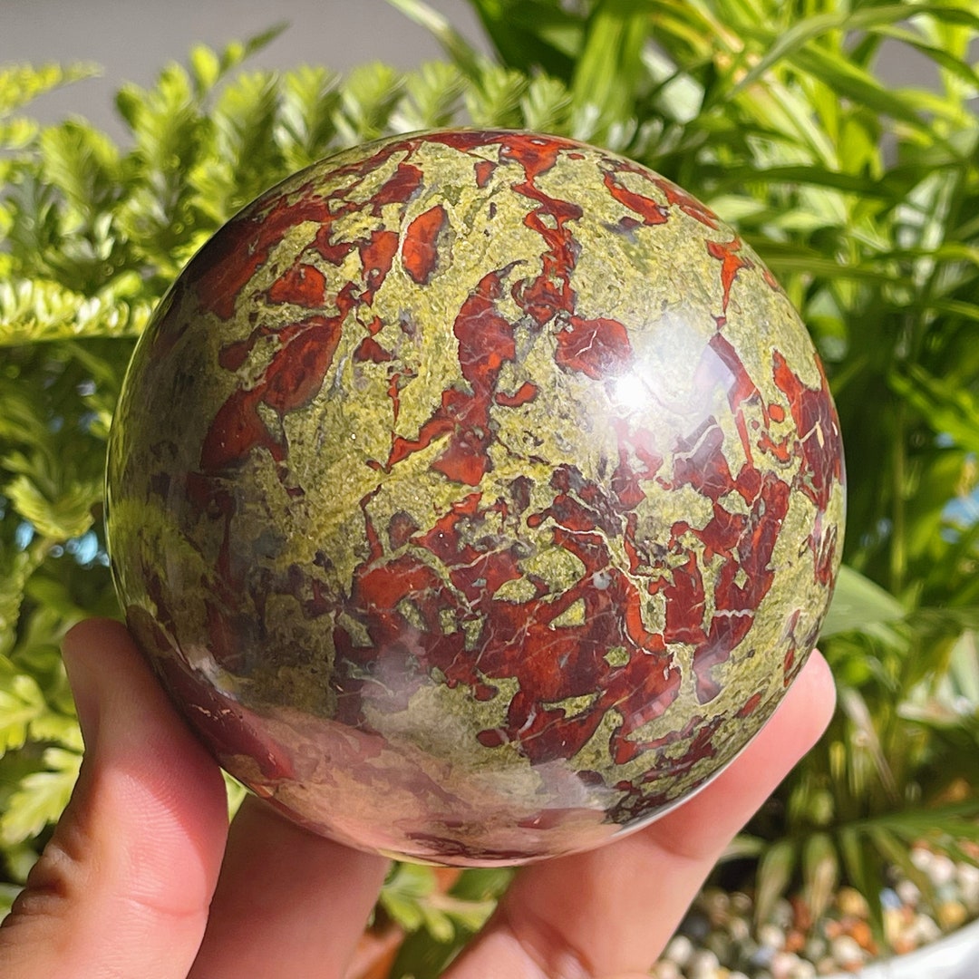Natural Dragon Blood Stone Ball Rare Dragon Blood Stone Sphere quartz ...