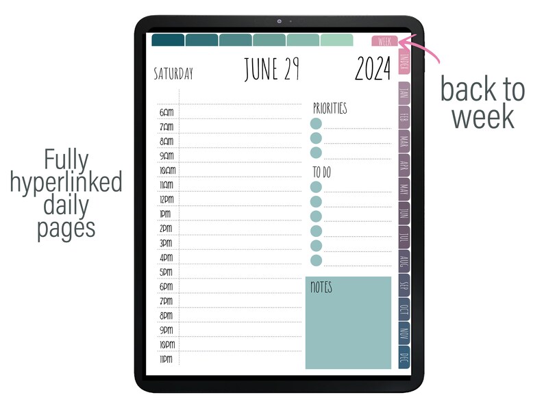 2024 DIGITAL PLANNER Goodnotes Calendar 2024, Hyperlinked Boho Digital ...