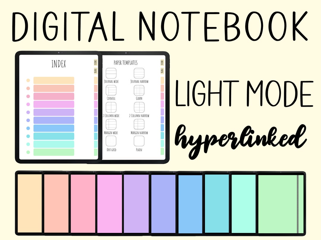 DIGITAL Notebook Goodnotes, Digital Notebook Pastel Rainbow, Digital ...