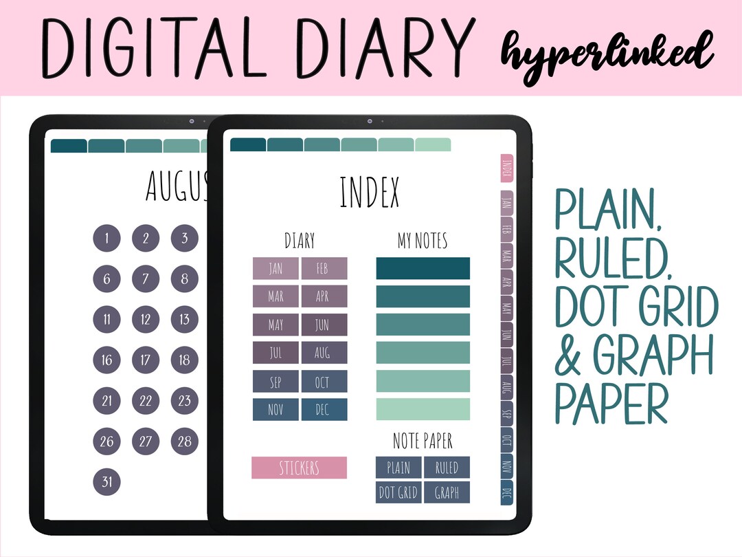 DIGITAL Diary Goodnotes Journal Boho - Etsy