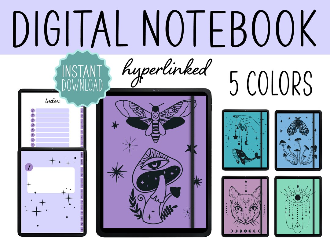 Hyperlinked Notebook Goodnotes, DIGITAL NOTEBOOK 12 Subject, Notability ...