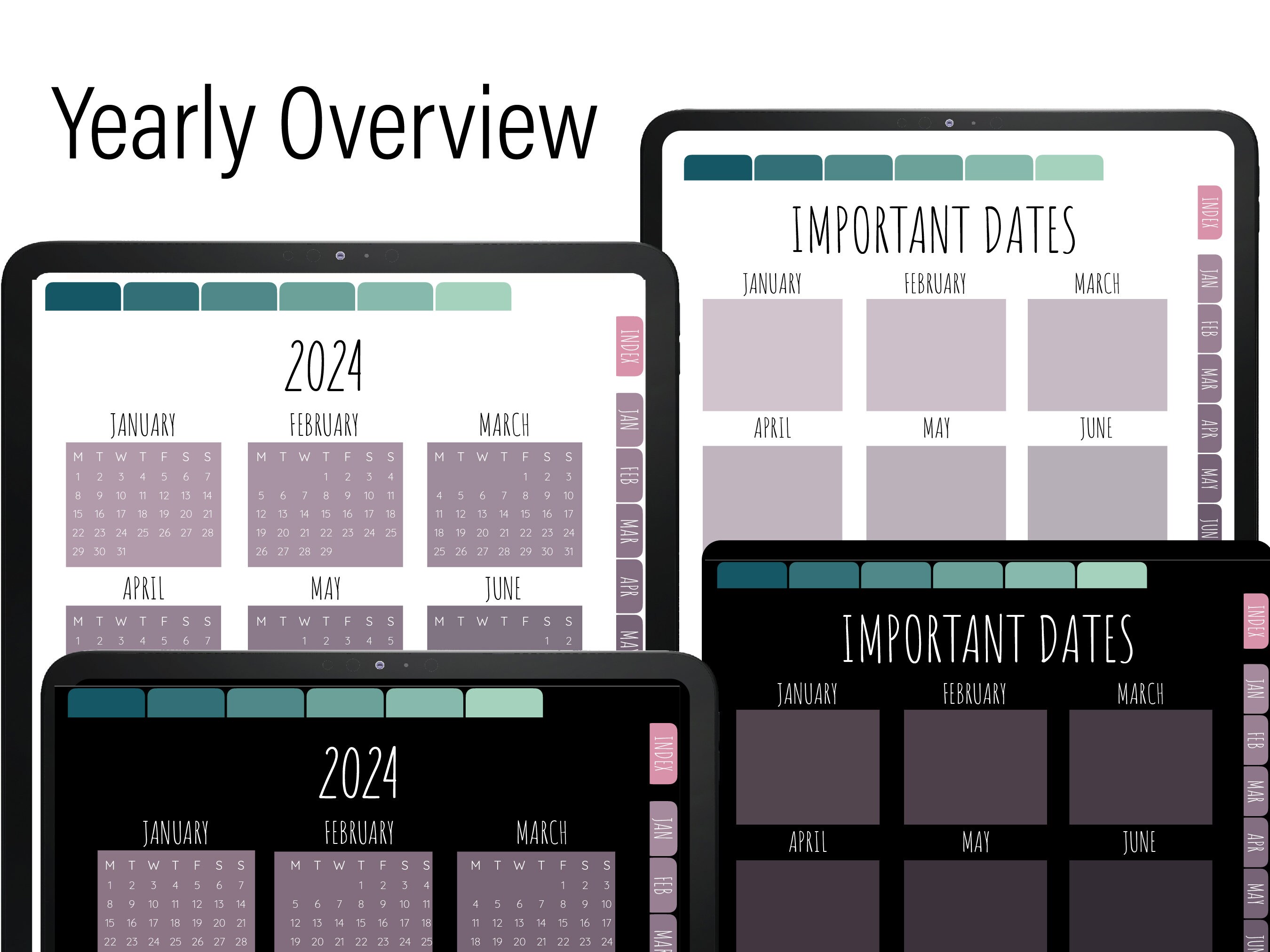 2024 DIGITAL PLANNER, Dark Mode & Light Mode Planner Bundle, Goodnotes ...