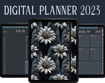 2023 Dark Mode Digital Planner Landscape Digital Goodnotes - Etsy