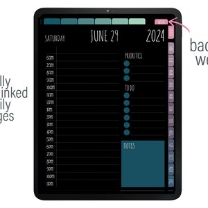 DIGITAL PLANNER 2024 Dark Mode, Digital Calendar 2024 Digital Planner ...