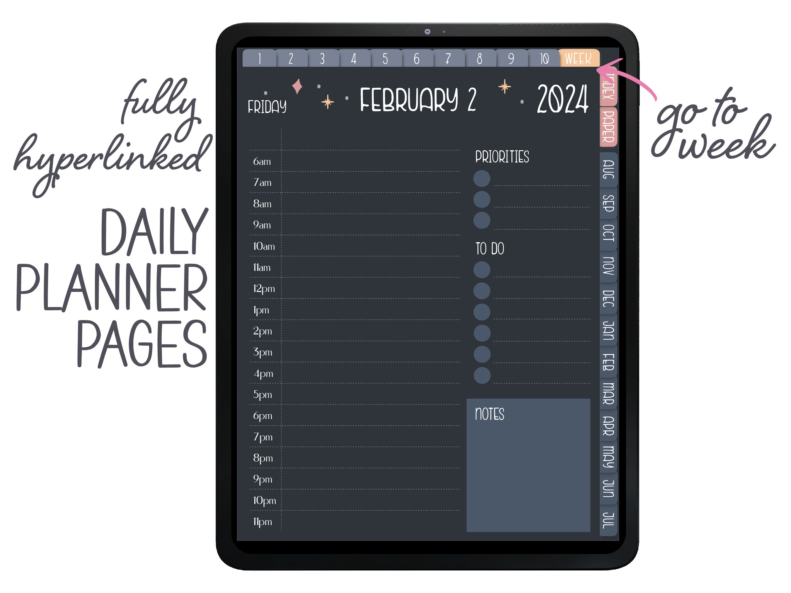 Mid-year Planner 2023-2024, Academic Planner Dark Mode, Witchy Digital ...